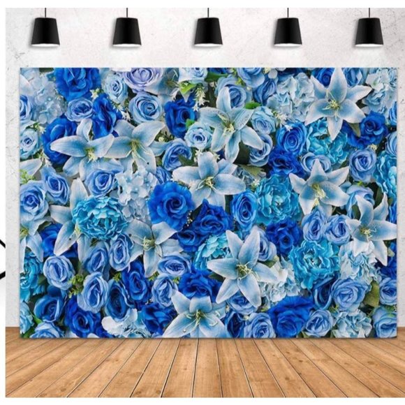 Accents | Blue Rose Hydrangeas Background Floral 8x6 Feet Backdrop ...